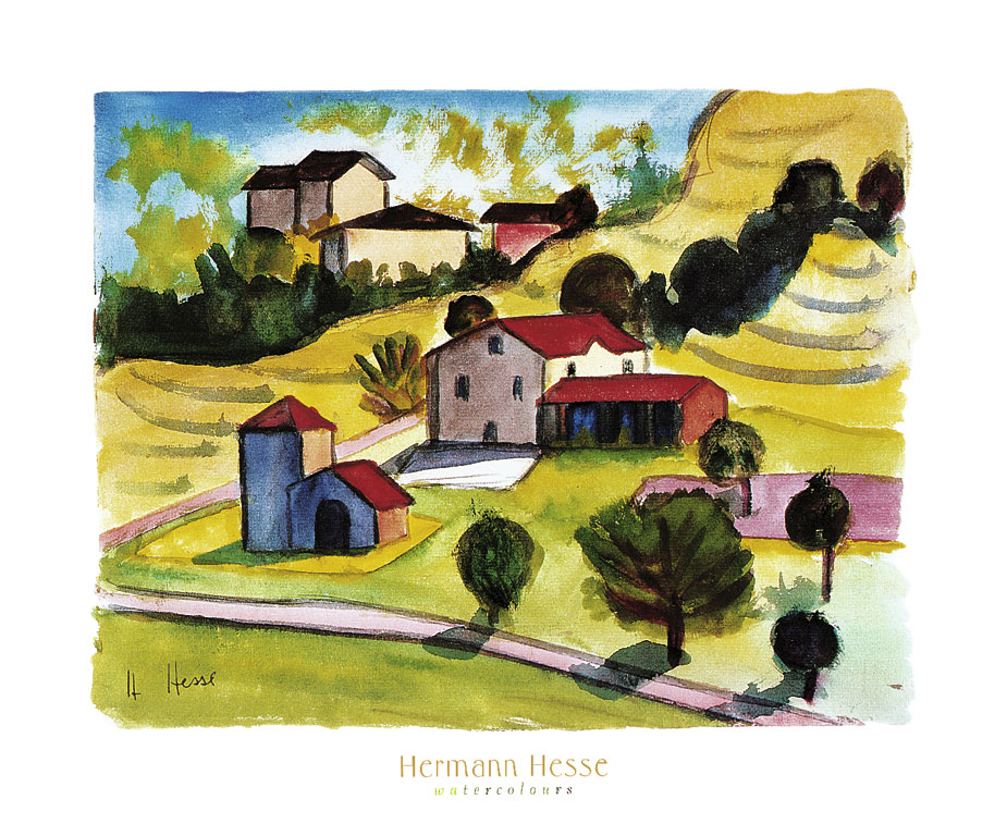 Reprodukce - Expresionismus - Gehöfte am Weinberg, Hermann Hesse ... Reprodukce - Expresionismus - Gehöfte am Weinberg, Hermann Hesse ...